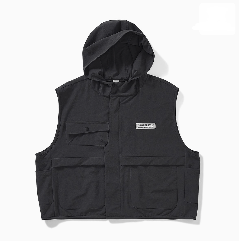 hood vest vest functionality multifunctional pockets stretch breathable ...
